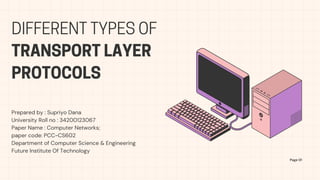 DIFFERENT TYPES OF TRANSPORT LAYER PROTOCOLS | PPT