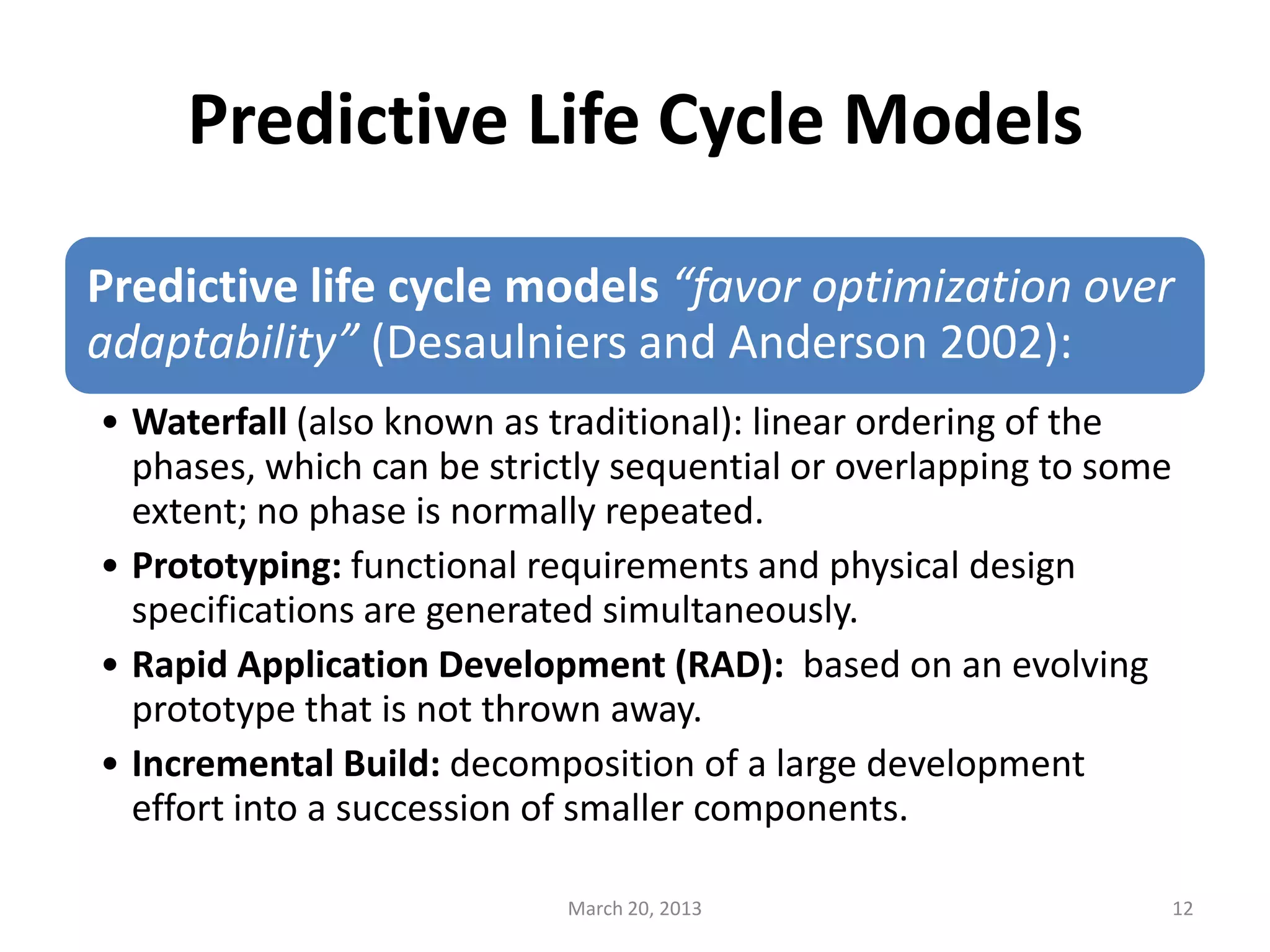 The six phase comprehensive project life cycle model-2013 | PPTX