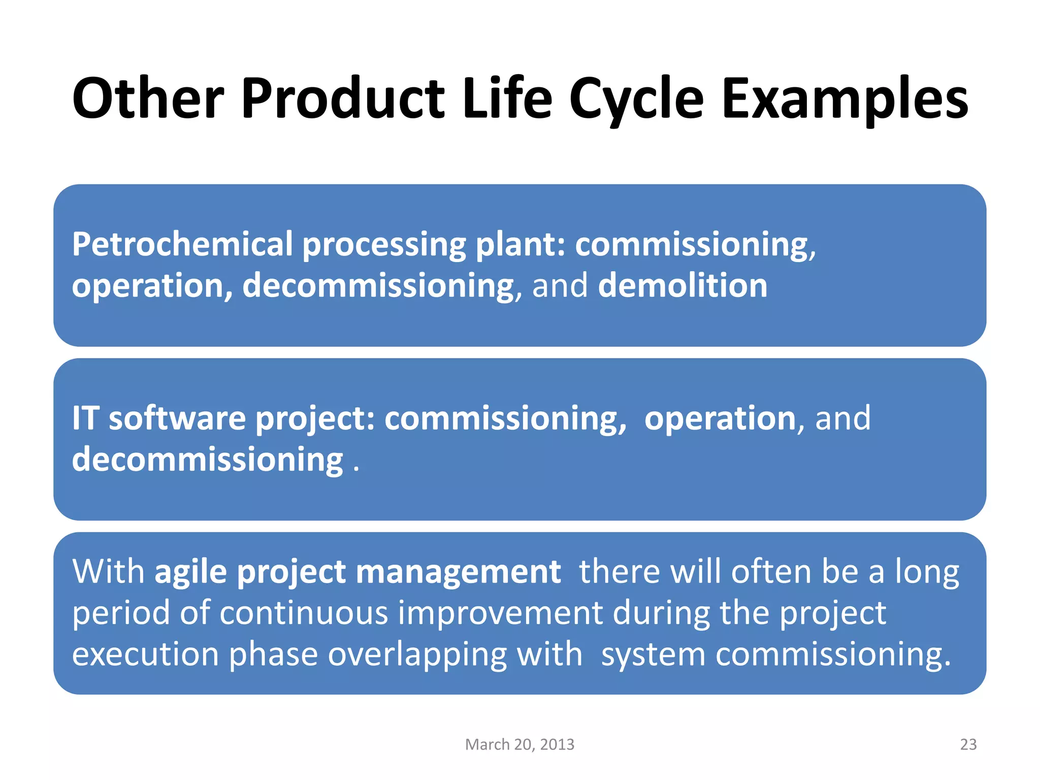 The six phase comprehensive project life cycle model-2013 | PPTX