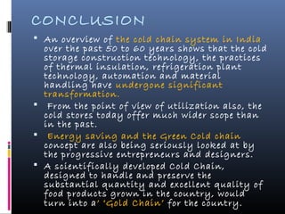 concept of cool chain in India | PPT