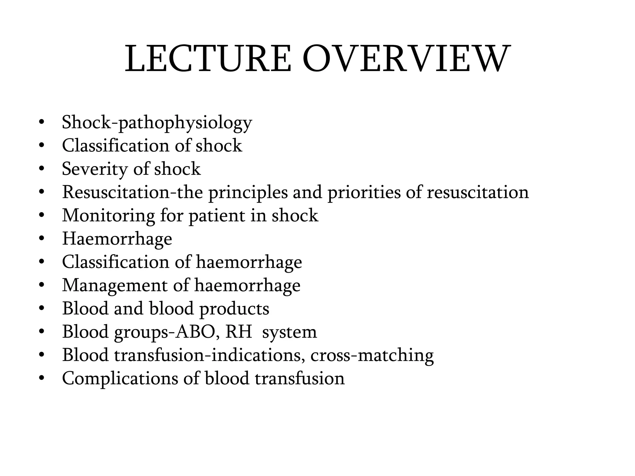 shock and blood trasfution problems and complications | PPT