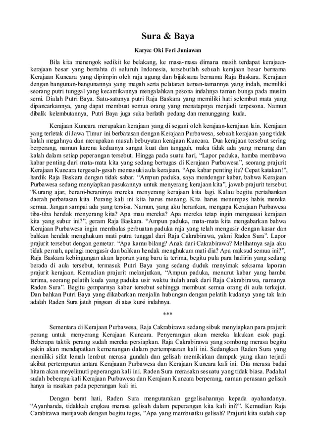 Cerpen Sura & Baya Karya Oki Feri Juniawan (2013) | PDF