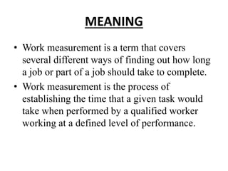WORK MEASUREMENT | PPTX