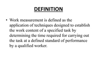 WORK MEASUREMENT | PPTX