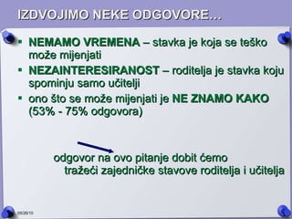 Suradnja roditelja i učitelja | PPT