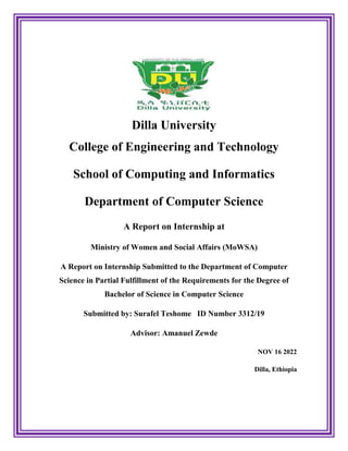 Computer science internship report | DOCX