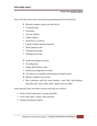 Computer science internship report | DOCX