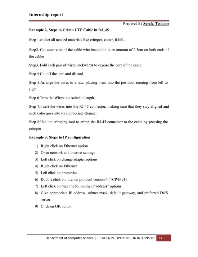 Computer science internship report | DOCX | Undergraduate Education | College Education