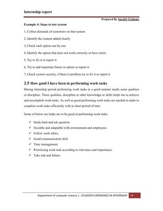 Computer science internship report | DOCX