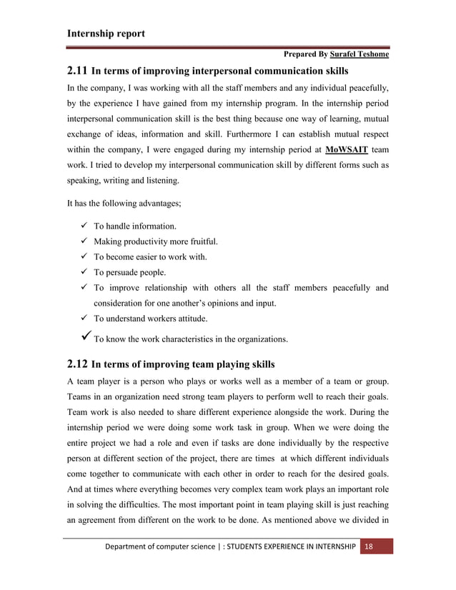 Computer science internship report | DOCX | Undergraduate Education ...