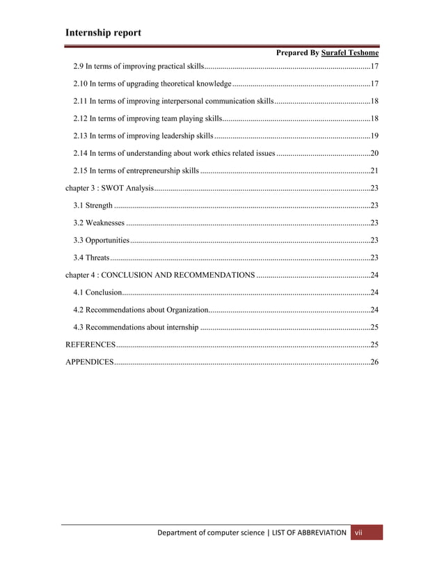 Computer science internship report | DOCX | Undergraduate Education ...