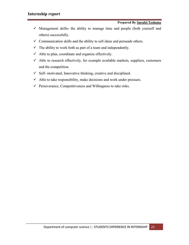 Internship report on IT | DOCX