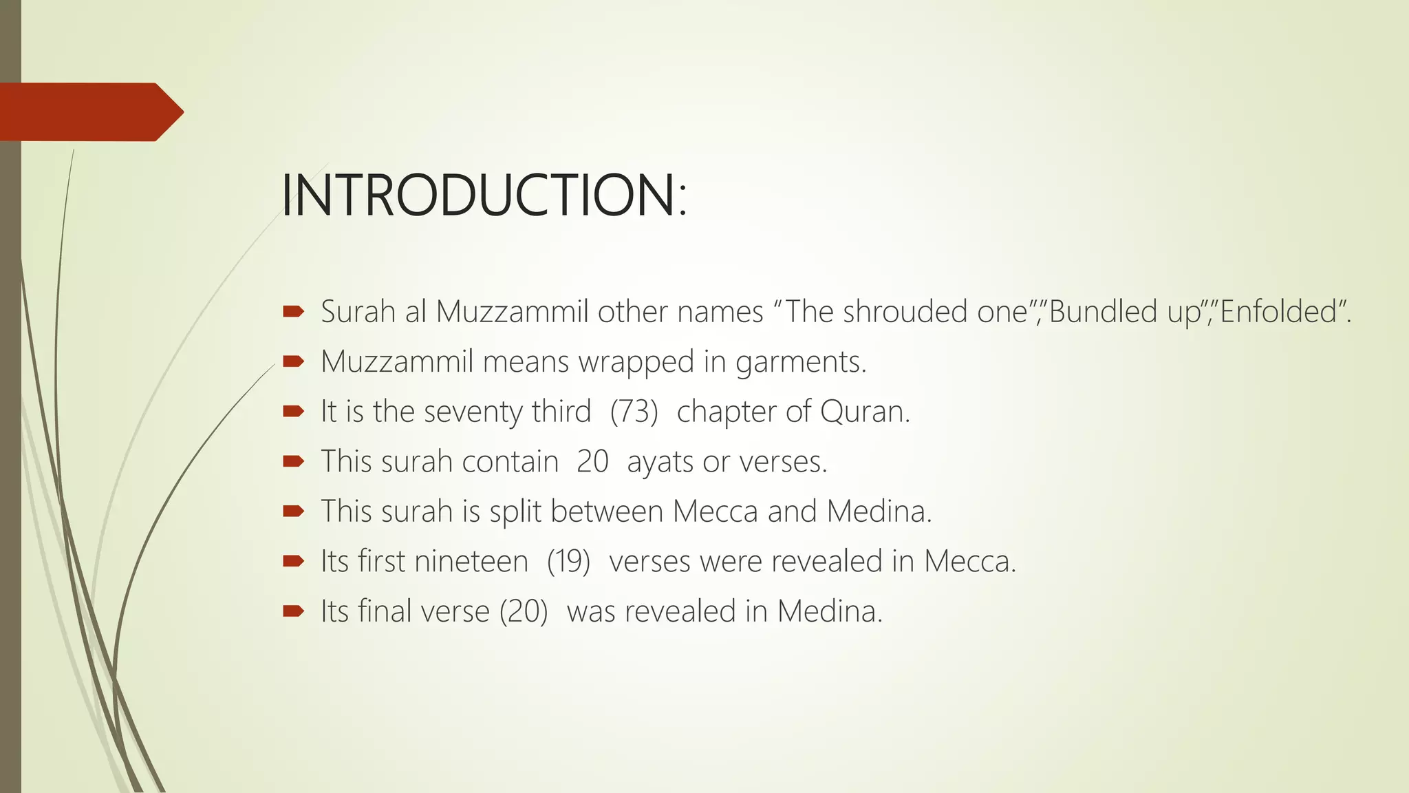 Surah al-muzzammil | PPTX | Islam | Religion & Spirituality