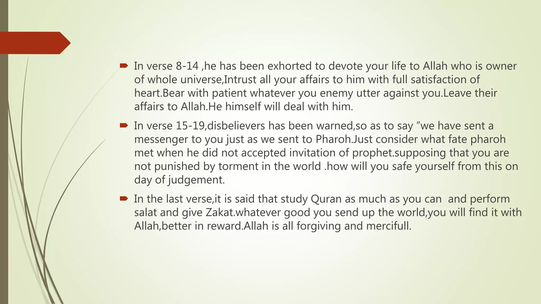 Surah al-muzzammil | PPTX | Islam | Religion & Spirituality