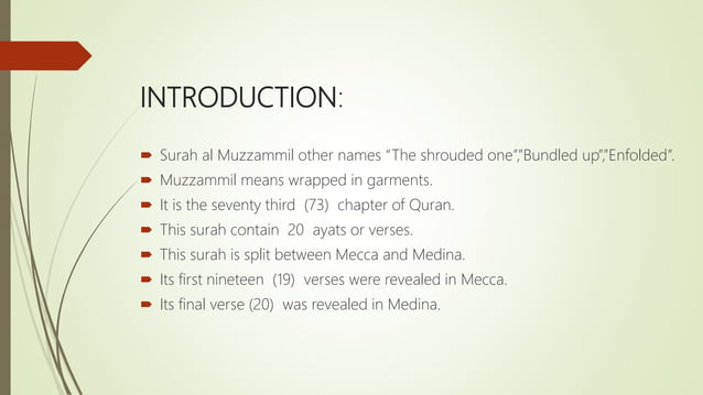 Surah al-muzzammil | PPTX | Islam | Religion & Spirituality