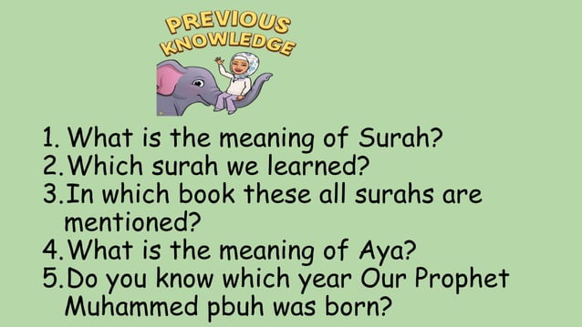 surah-ul-feel Quran chapter . The people of elephant pptx | PPT