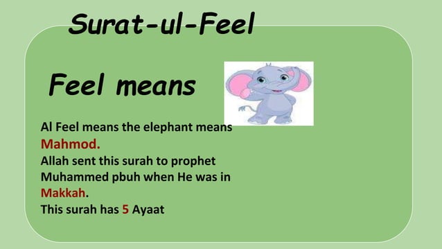 surah-ul-feel Quran chapter . The people of elephant pptx | PPT