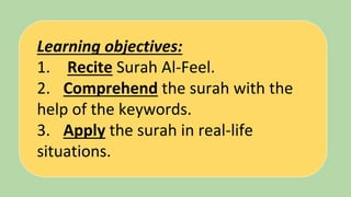 surah-ul-feel Quran chapter . The people of elephant pptx | PPTX
