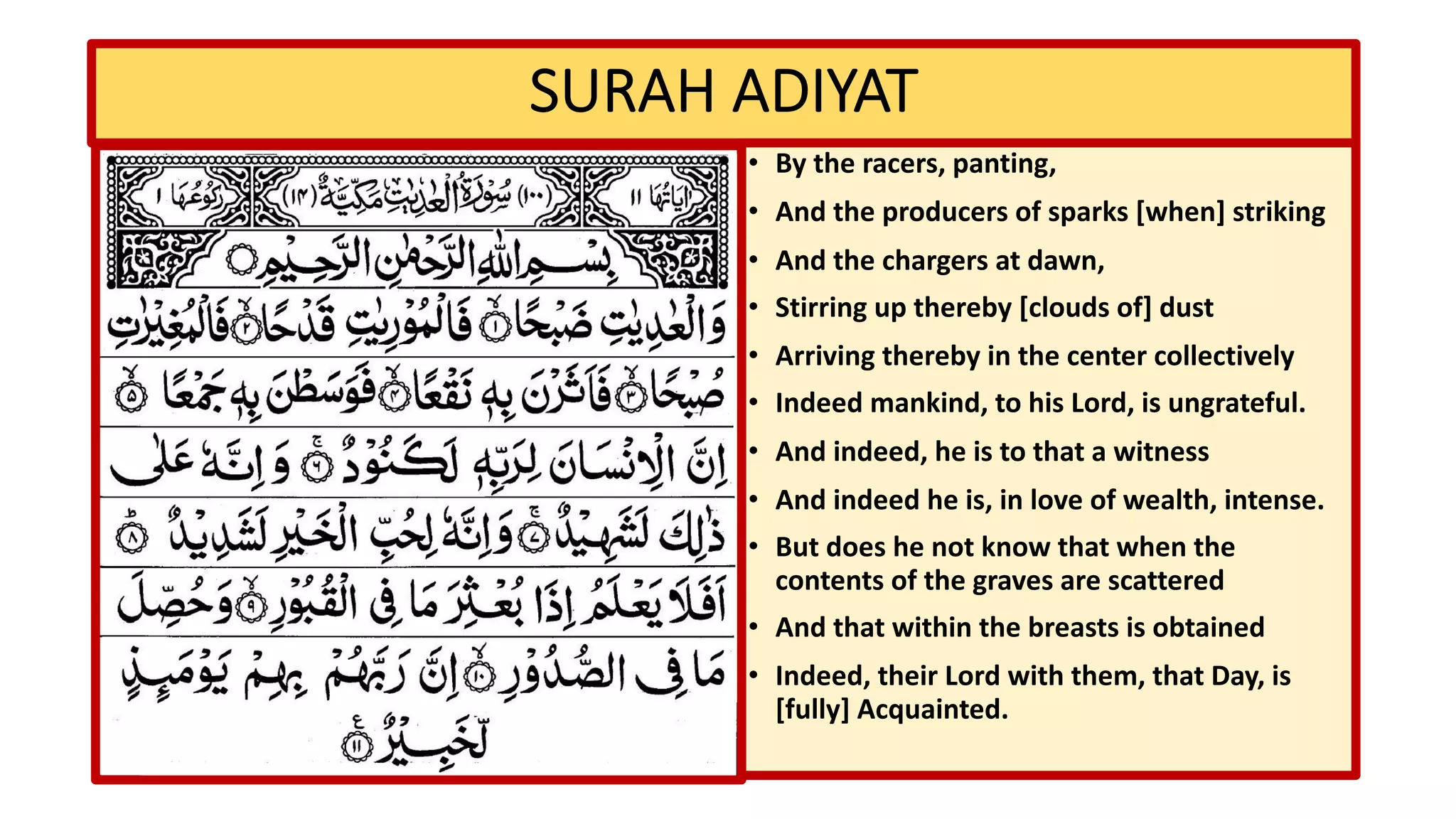 Surah adiyat | PDF