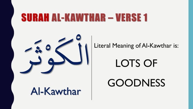 Commentary of the Noble Quran - Chapter 108 - Surah al-Kawthar | PPT