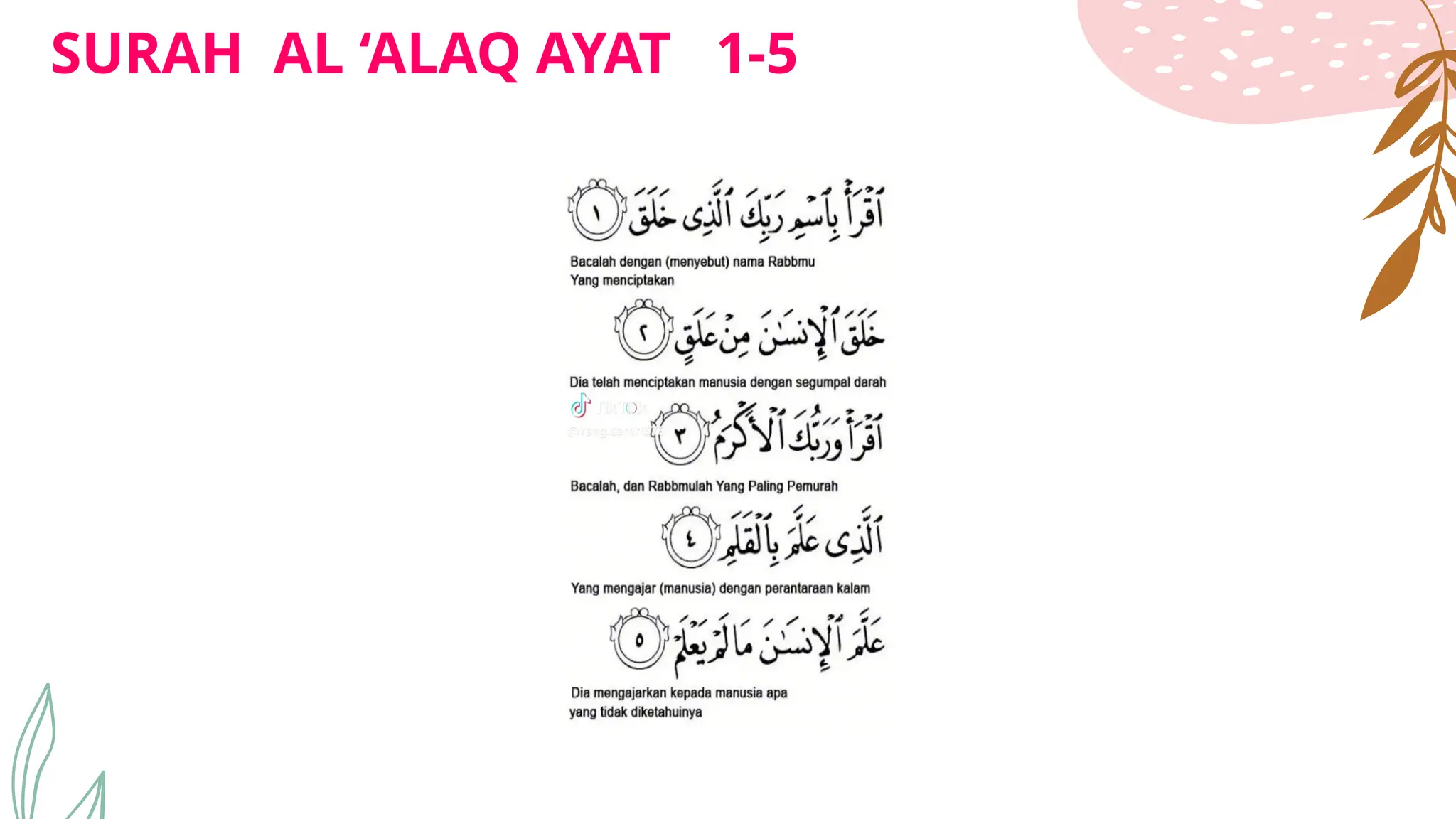PDF AL ALAQ KELAS 3 TENTANG SURAH AL ALAQ | PPTX