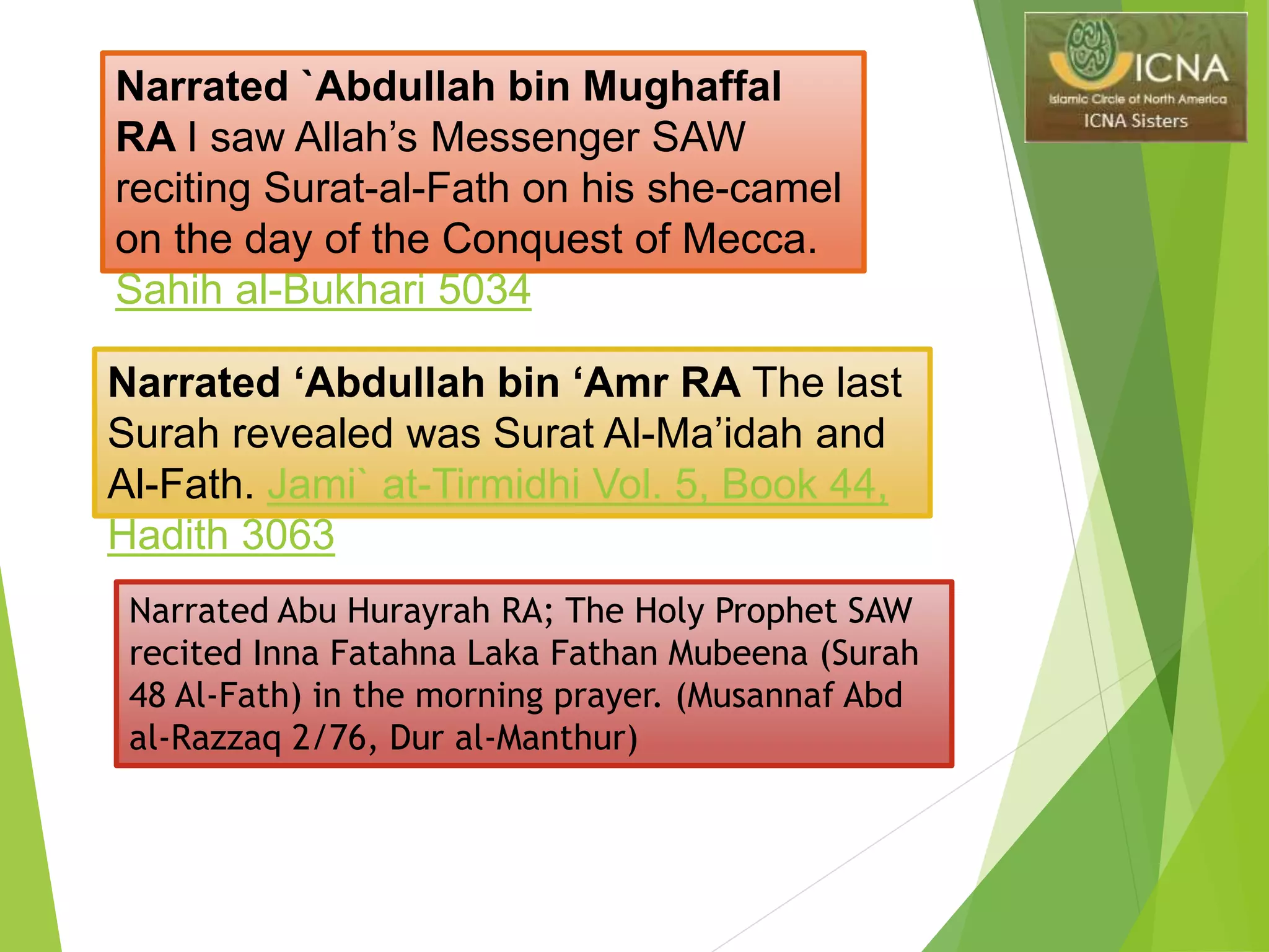 Surah al Fath New PPT | PPTX | Islam | Religion & Spirituality