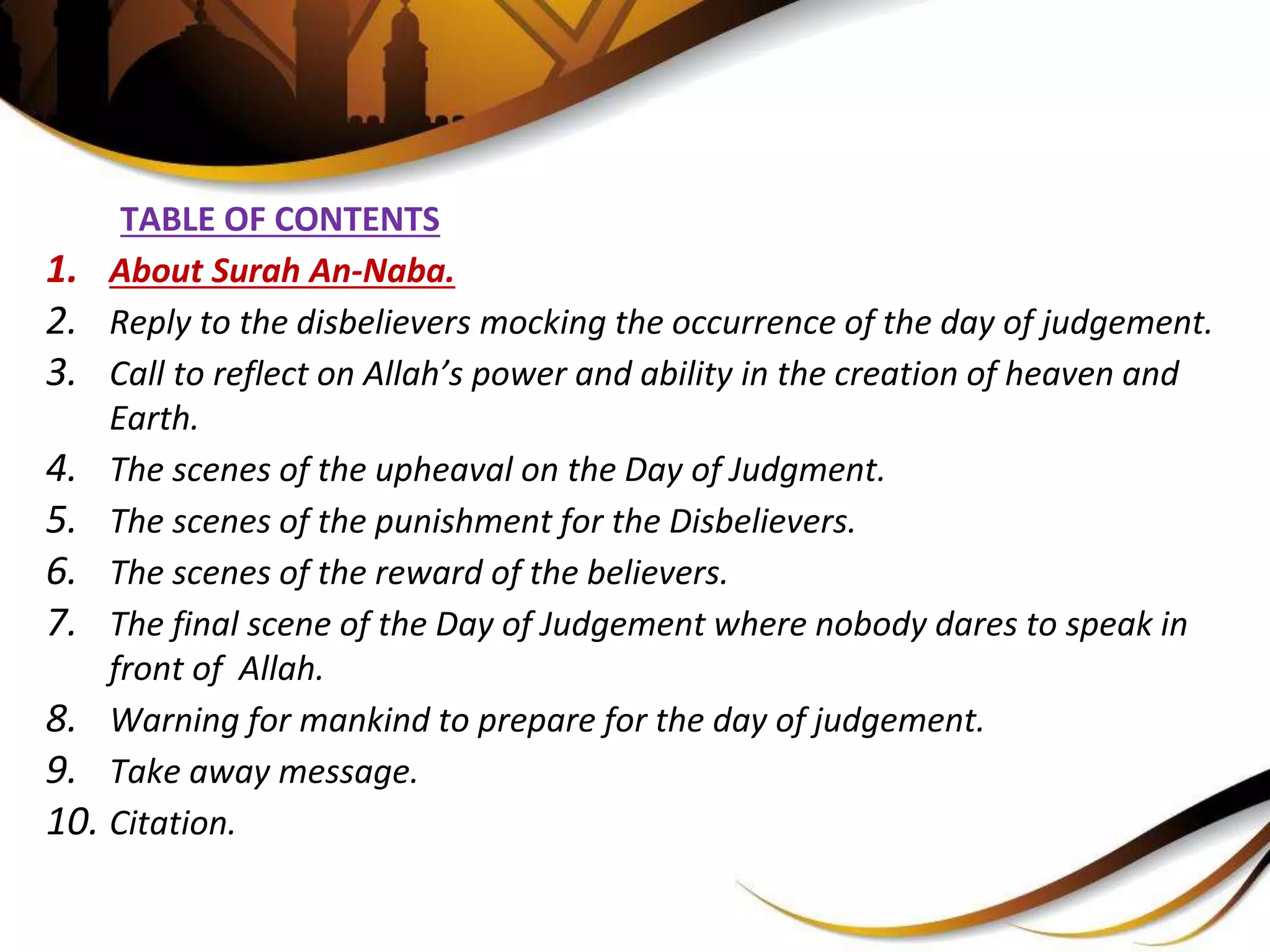 Surah An Naba - A Detailed Analysis | PPTX