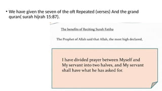 Al Quran 1st Sura Fatiha about asking Dua From Allah to be Pious | PPT
