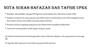 Hafazan UPKK | PPT