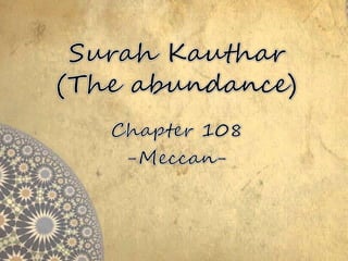 Tafseer of Surah Kauthar.pptx | Islam | Religion & Spirituality