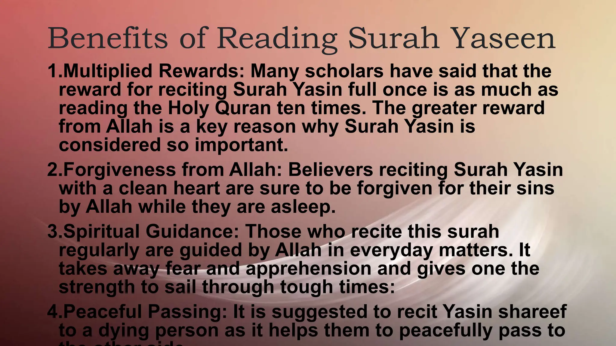 its a presentation about surah yaseen... | PPTX