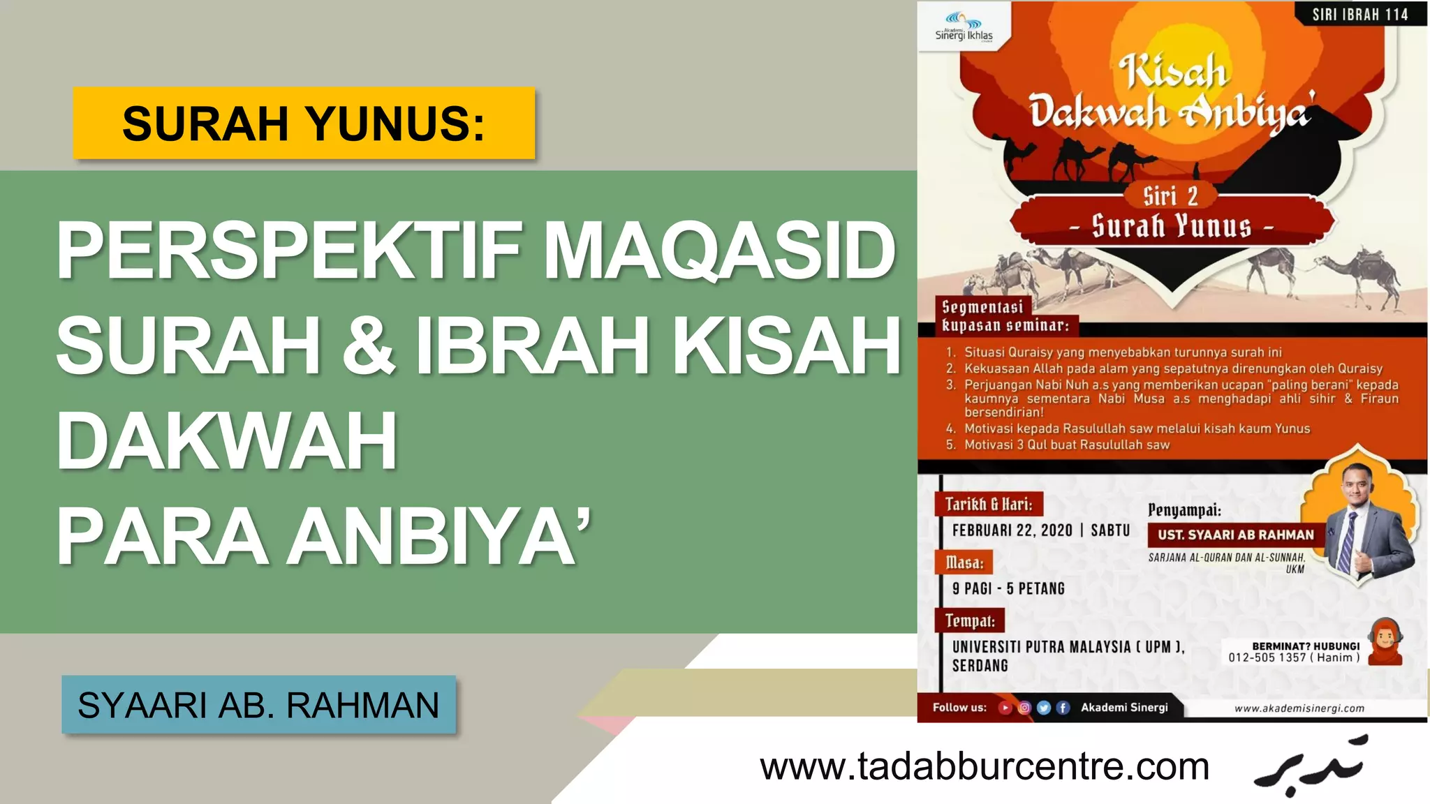 Surah Yunus : Maqasid, Tadabbur dan Ibrah Dakwah Kisah Para Anbiya' | PDF