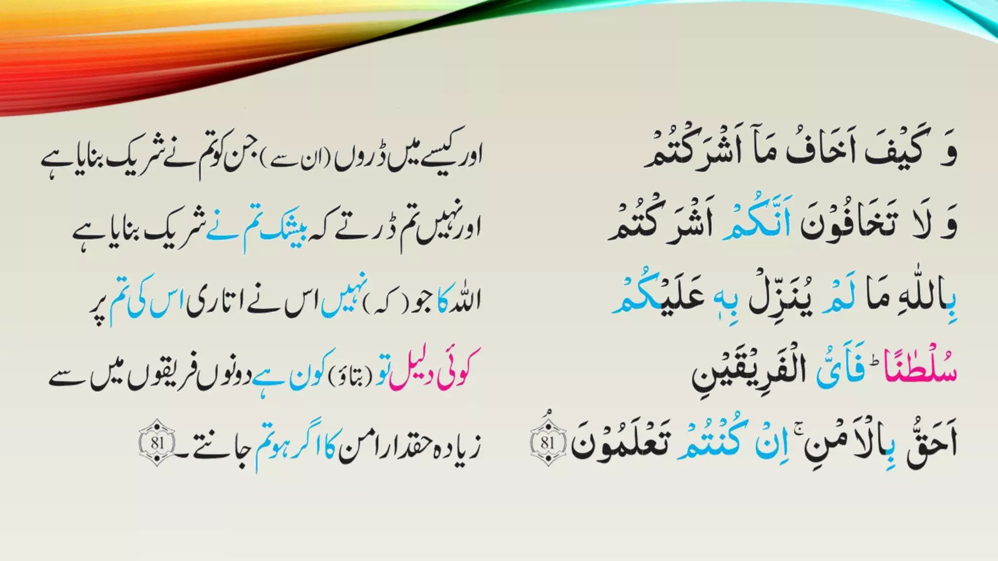 Surah Anam Ayat 80-88 Urdu Translation | PPT