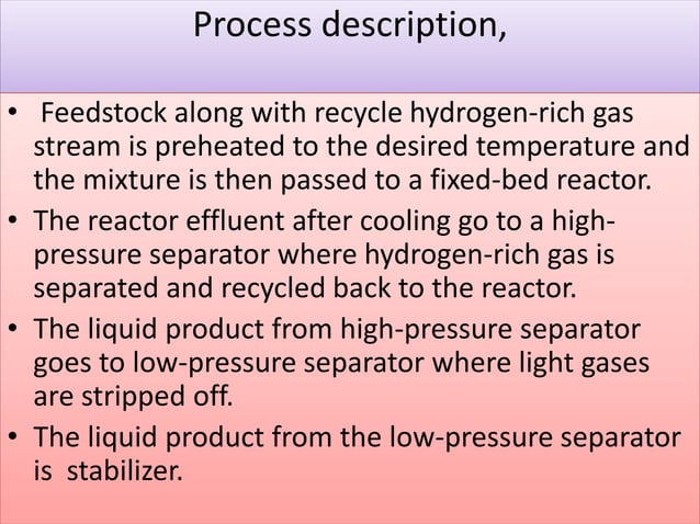 Hydrotreating process | PPTX