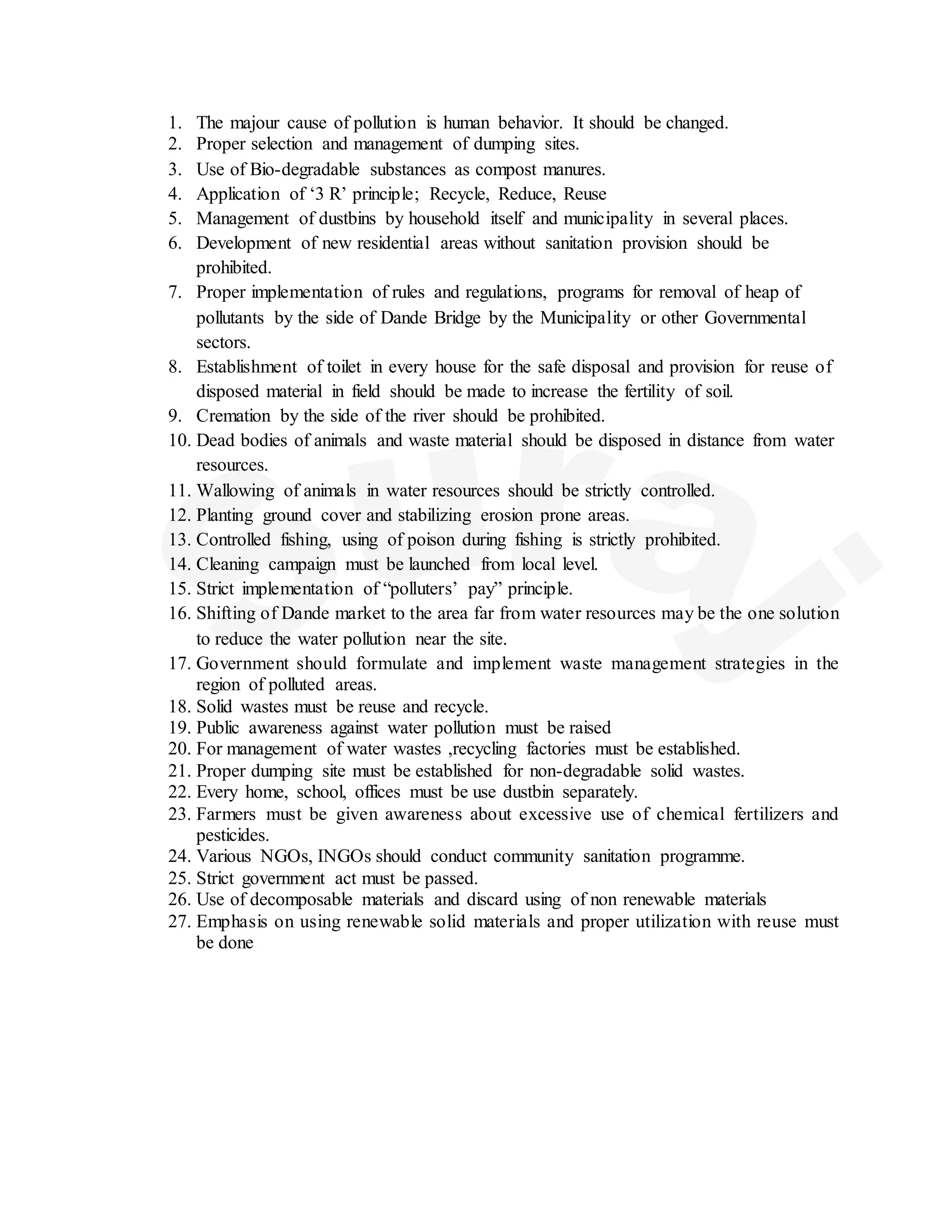 A report on a visit to a local polluted site. | DOCX