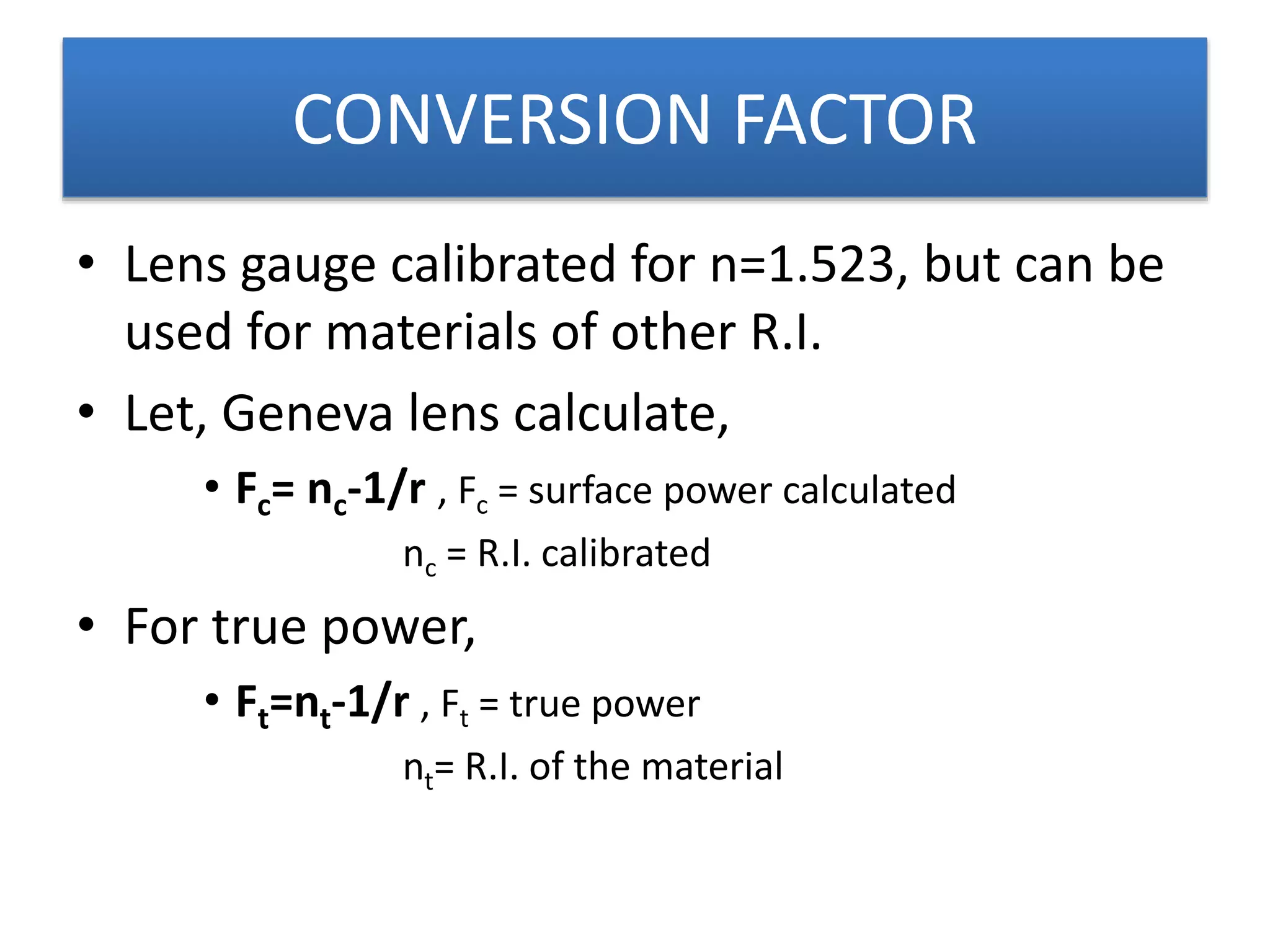geneva lens measure/ lens clock | PPTX