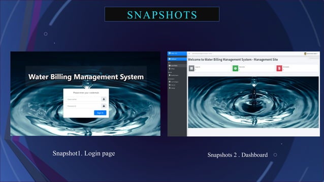 the presentation about DBMS mini project on "Water billing management ...