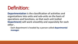 Departmentation | PPTX