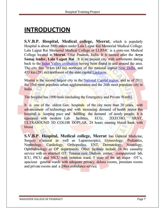 Hospital Training report | PDF | First Aid | Injuries