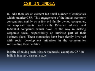 csr activity by reliance and indian oil | PPTX