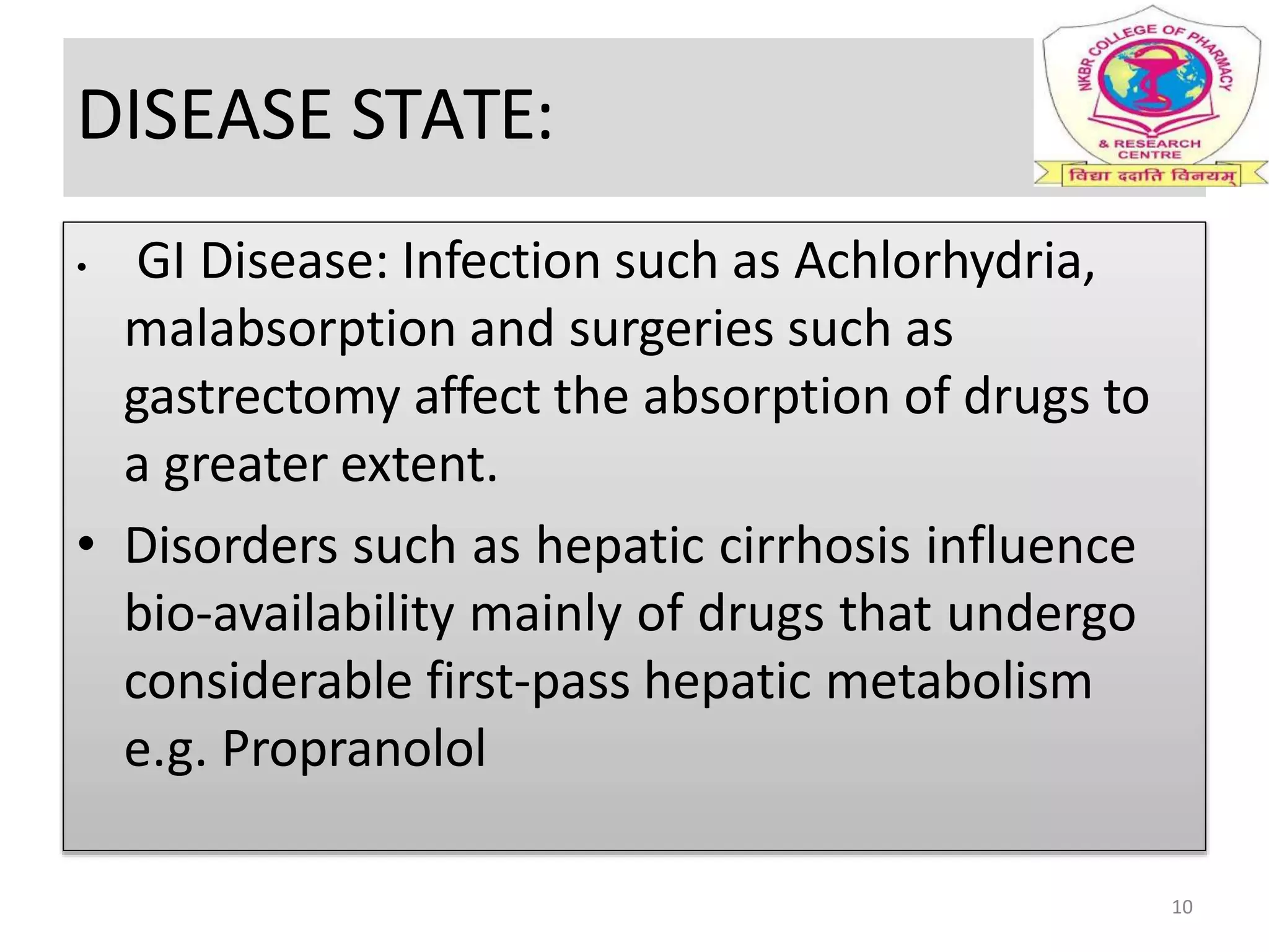 FACTORS AFFECTING DRUG ABSORPTION | PPTX