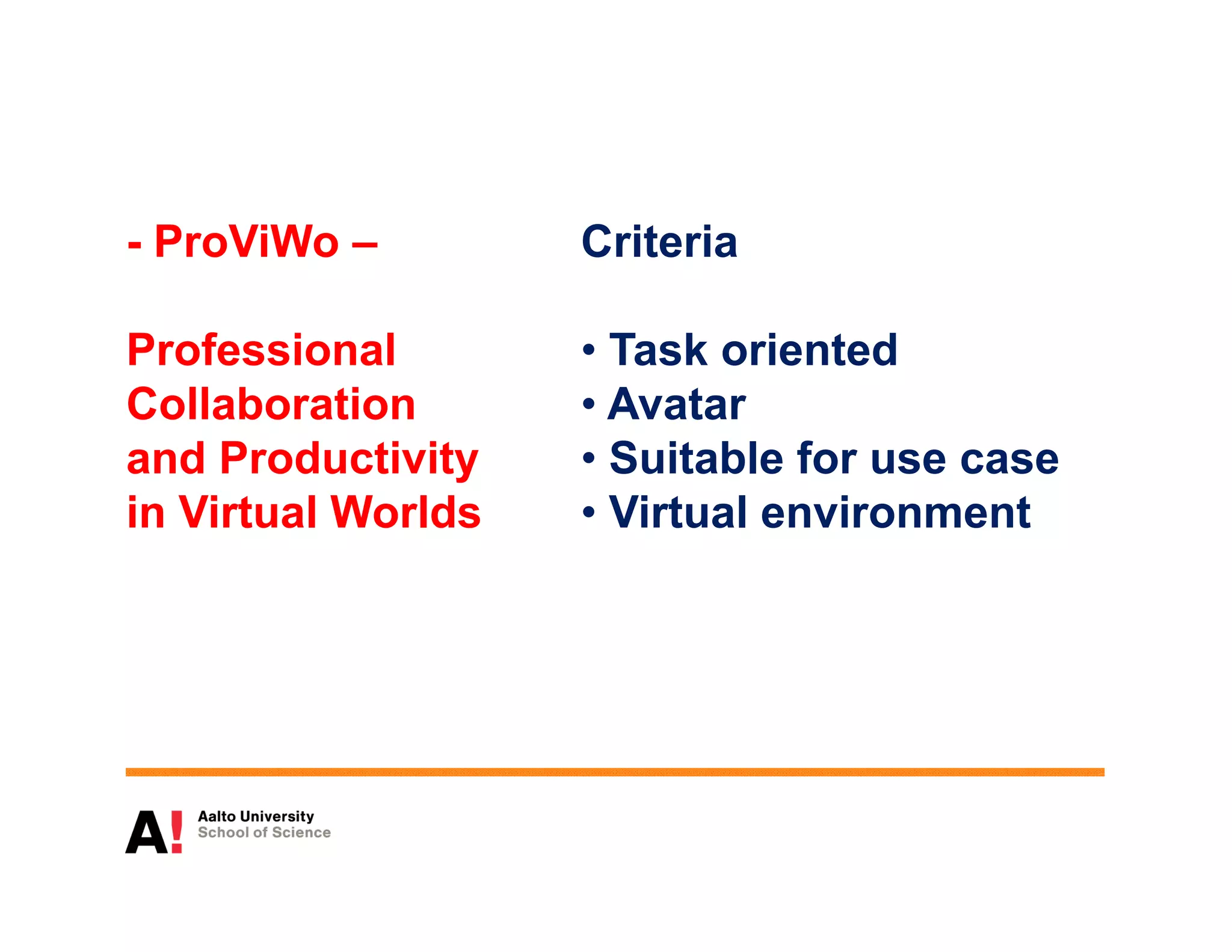 Benchmark of 3D Virtual Environments | PPT