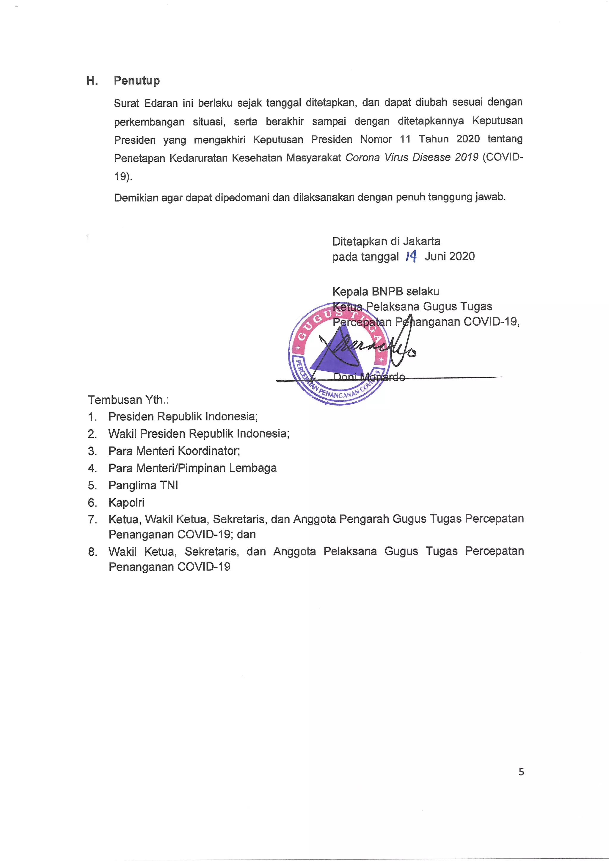 Surat edaran No.08 tahun 2020 | PDF