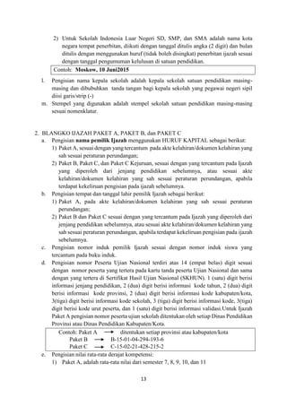 Surat edaran-juknis-penulisan-ijazah-tahun-2014/2015 | PDF