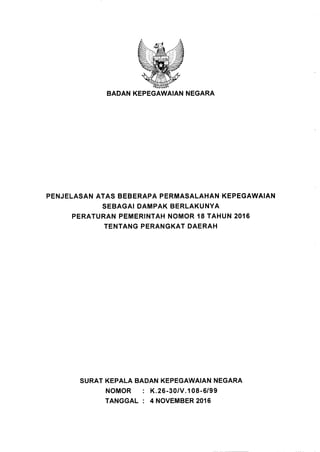 Surat kepala-bkn-nomor-k.26-30-v.108-6-99-penjelasan-permasalahan-kepegawaian-sebagai-dampak ...