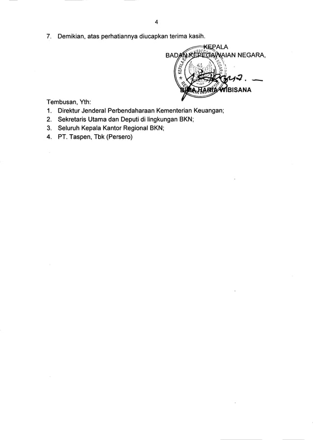 Surat Kepala BKN Nomor :.26-30/V-119-2/99 Tanggal 3 Oktober 2017 Perihal Batas Usia Pensiun bagi ...