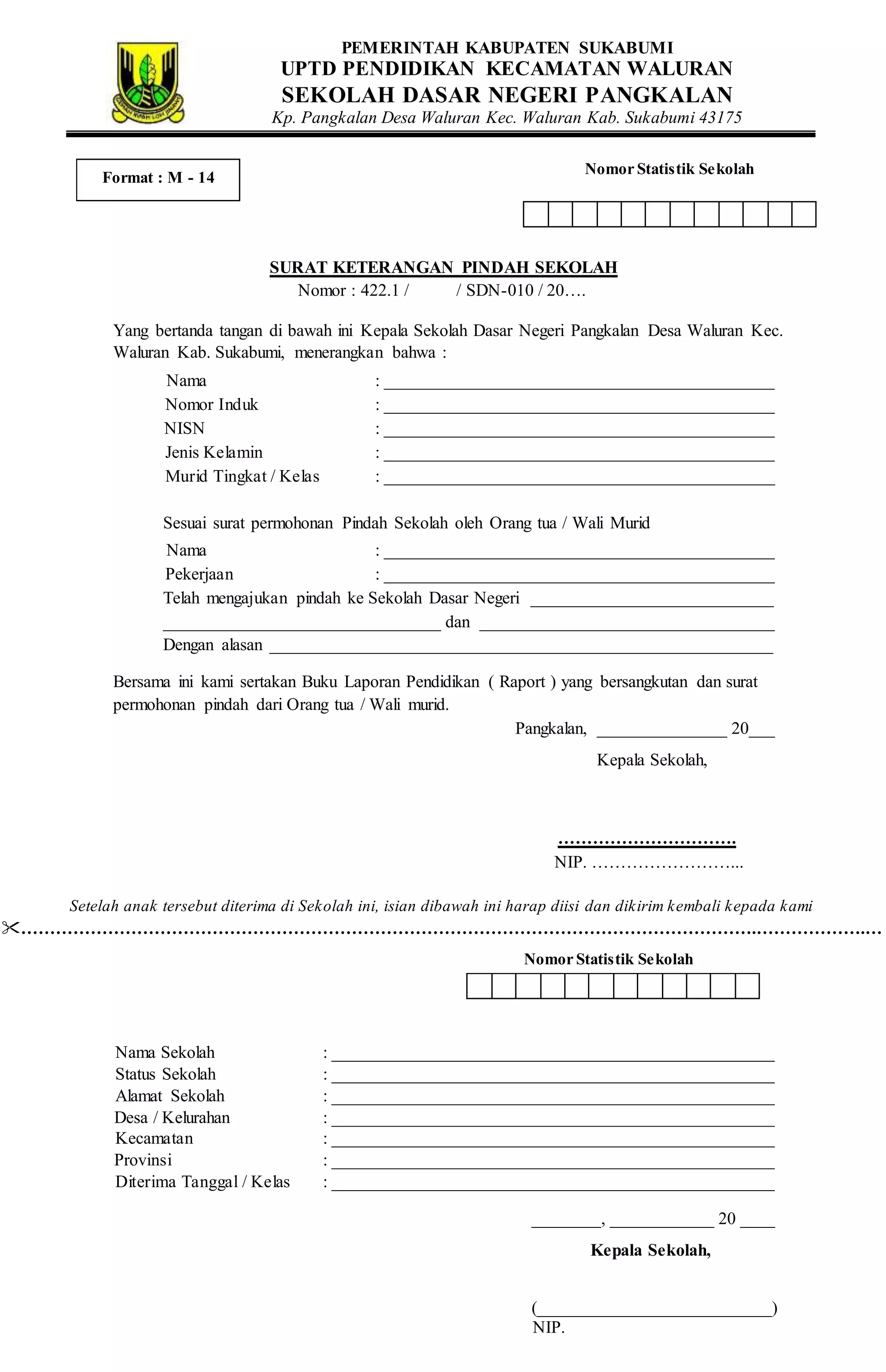 Surat keterangan-pindah-sekolah | PDF