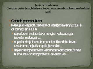 Surat Kiriman Rasmi Permohonan | PPT