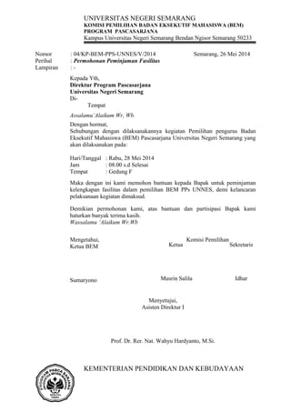 Surat surat BEM PPs UNNES | DOC