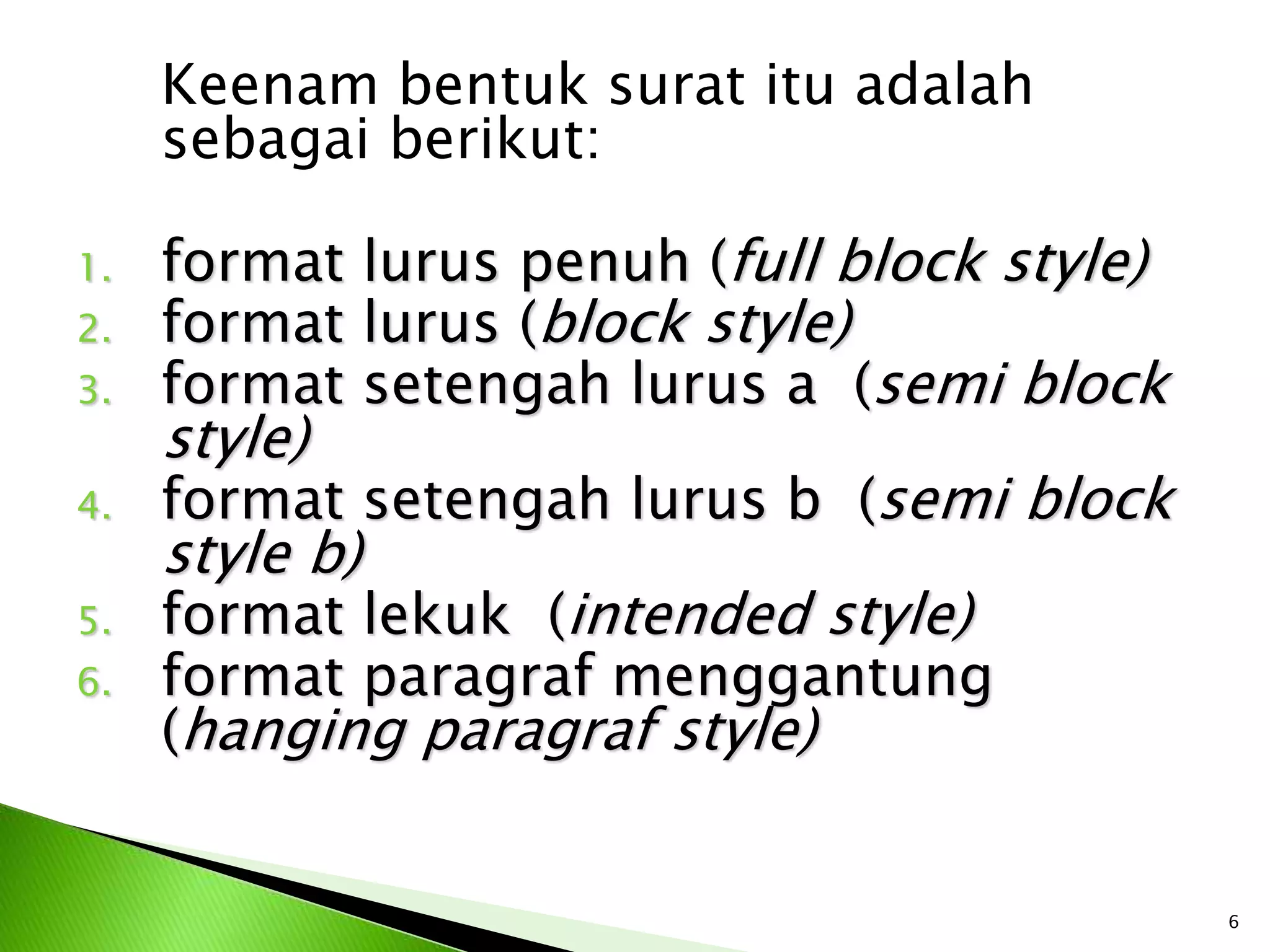 Surat dalam Bahasa Indonesia | PPTX